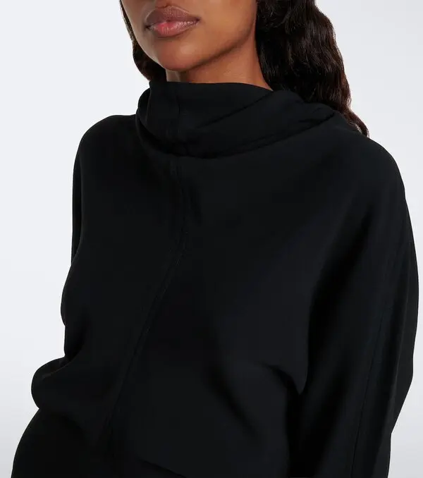 TOTEME Draped Turtleneck Cady Midi Dress