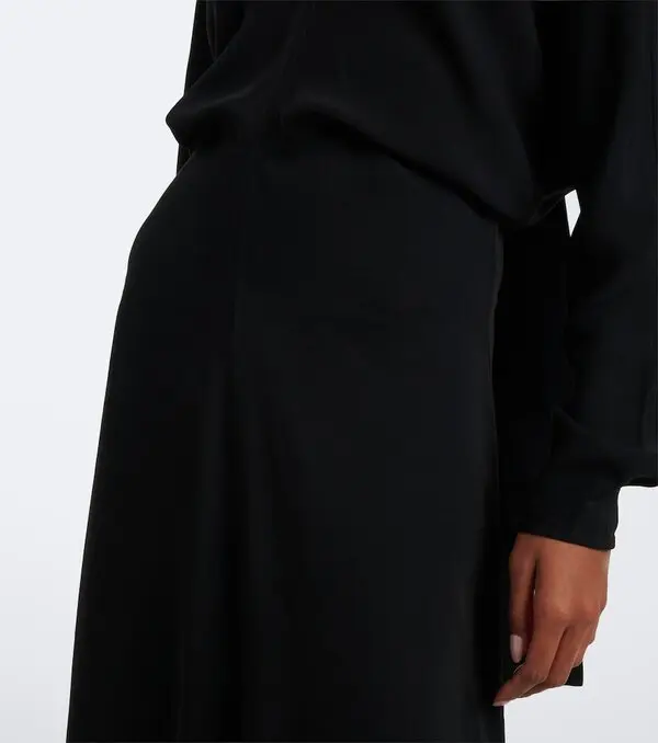TOTEME Draped Turtleneck Cady Midi Dress