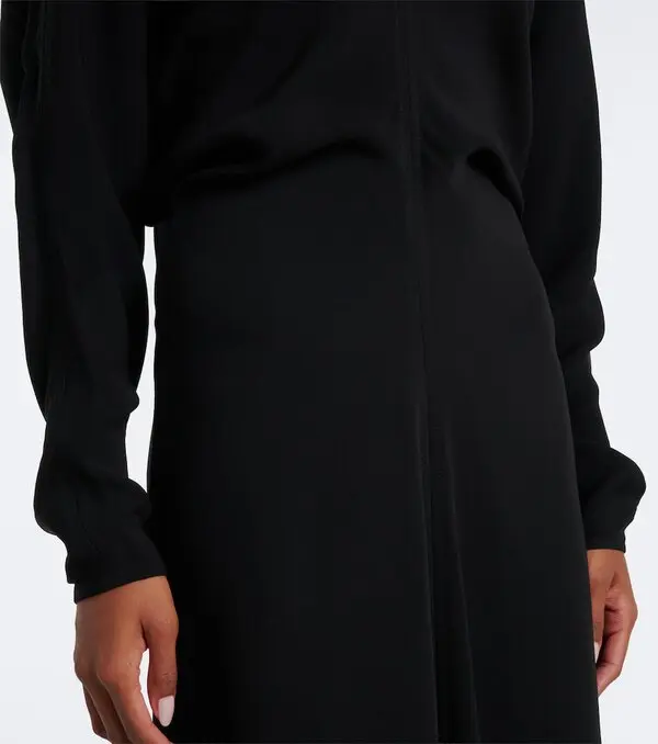 TOTEME Draped Turtleneck Cady Midi Dress