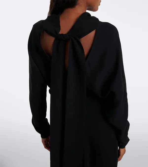 TOTEME Draped Turtleneck Cady Midi Dress