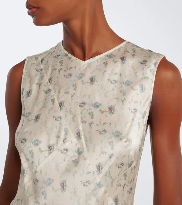 DÔEN Adelana Floral Silk Midi Dress