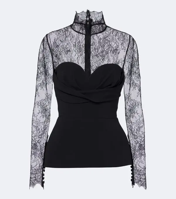Elie Saab Lace-trimmed Bustier Top