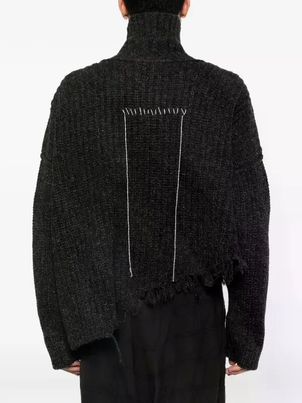 Isabel Benenato Distressed Turtleneck Sweater