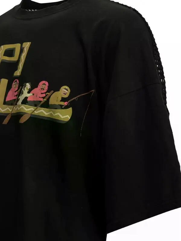 Kapital Mesh-back Logo-print T-shirt