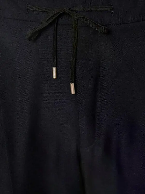 LARDINI Drawstring-fastening Pressed-crease Trousers