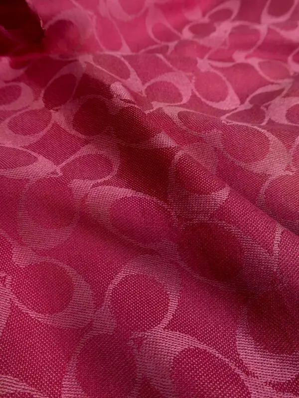 COACH Monogram Frayed Scarf - Pink