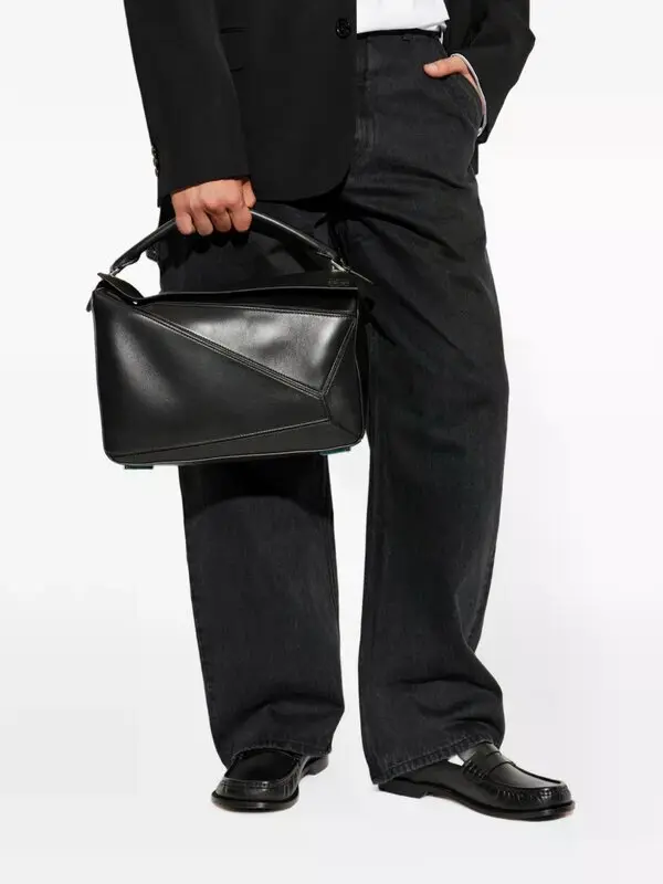 Loewe Large Featherlight Puzzle Shoulder Bag - Black