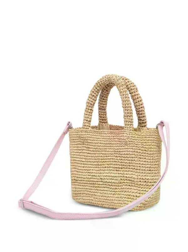 MC2 SAINT BARTH Mini Beach Logo-embroidered Woven Beach Bag