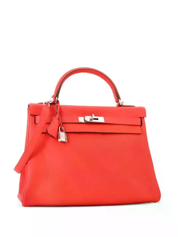 Hermès Kelly Handbag Clemence With Palladium Hardware 32 Satchel - Pink
