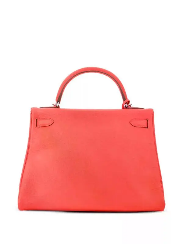 Hermès Kelly Handbag Clemence Palladium Hardware 32 Satchel - Pink