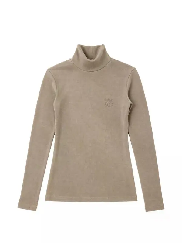 Max Mara Logo-embroidered Roll-neck Top