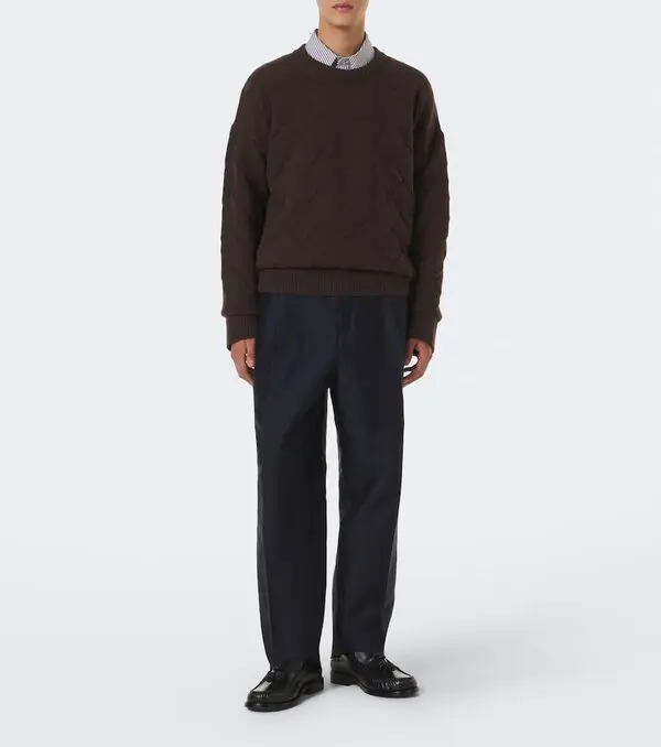 Bottega Veneta Cotton And Silk Straight Pants