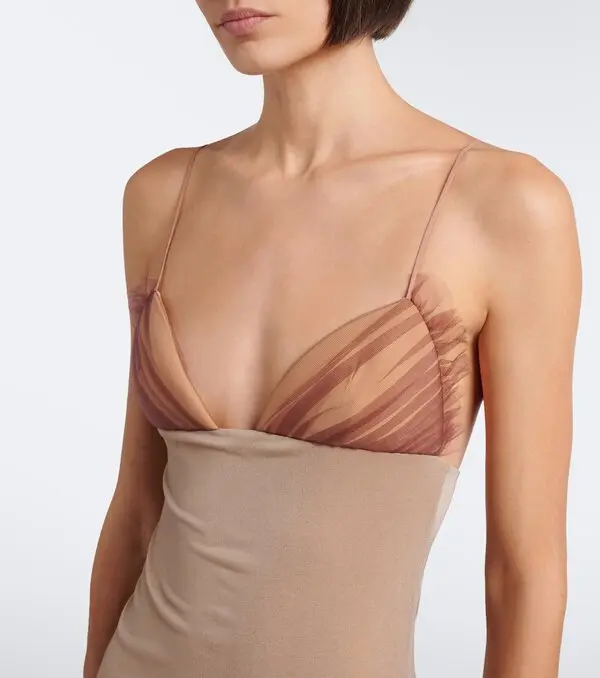 NENSI DOJAKA Sheer Tulle Maxi Dress