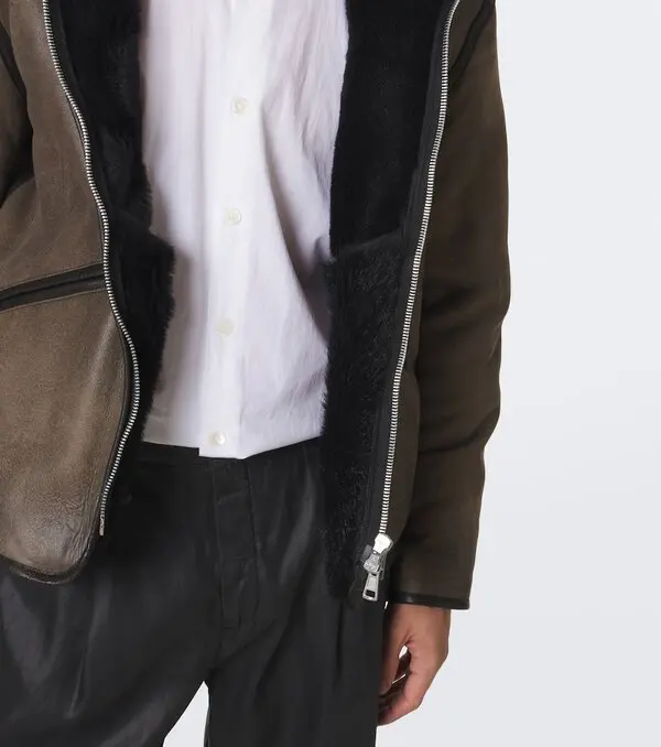 Our Legacy Hooded Shearling-lined Leather Jacket