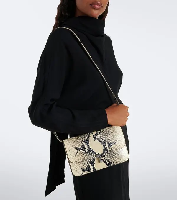 TOTEME T-lock Snake-effect Leather Crossbody Bag