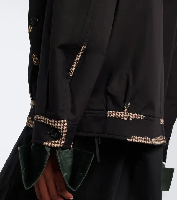 Prada Houndstooth Devoré Cotton Blouson Jacket
