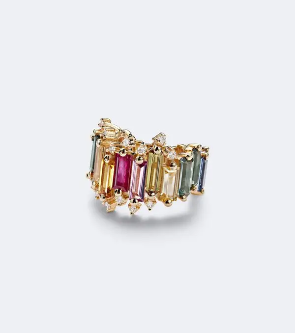 SUZANNE KALAN 18kt Ring With Sapphires And Diamonds - Gold