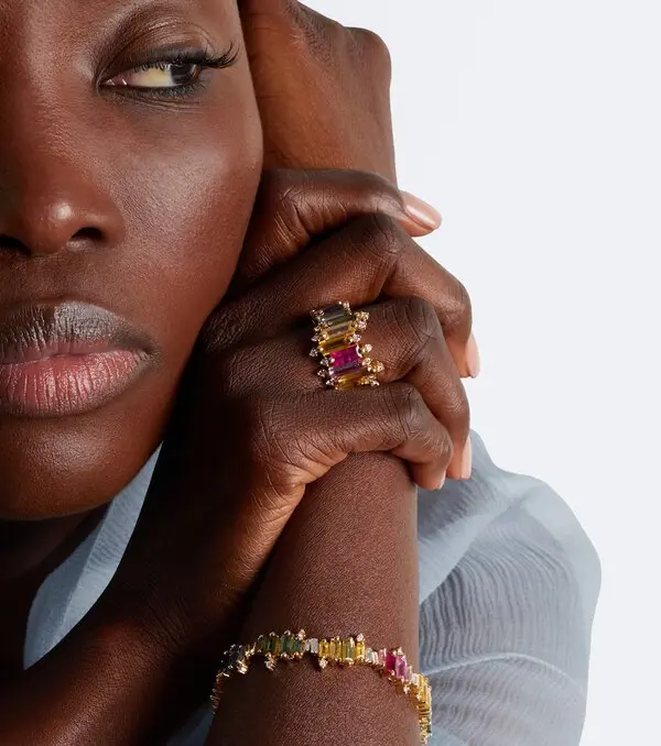 SUZANNE KALAN 18kt Ring With Sapphires And Diamonds