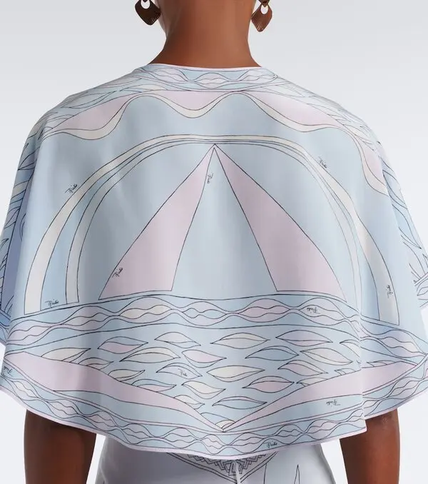 Emilio Pucci Labirinto Asymmetric Silk Crêpe De Chine Midi Dress