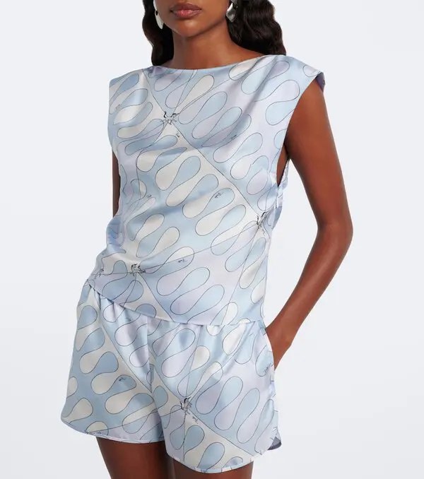 Emilio Pucci Leocorno Silk Twill Top