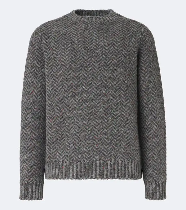 Gabriela Hearst Sermo Herringbone Cashmere Sweater