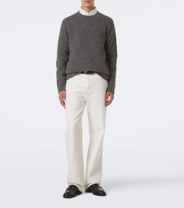 Gabriela Hearst Sermo Herringbone Cashmere Sweater