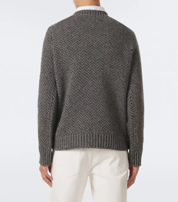 Gabriela Hearst Sermo Herringbone Cashmere Sweater