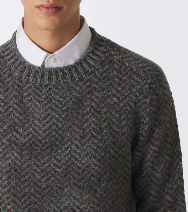 Gabriela Hearst Sermo Herringbone Cashmere Sweater
