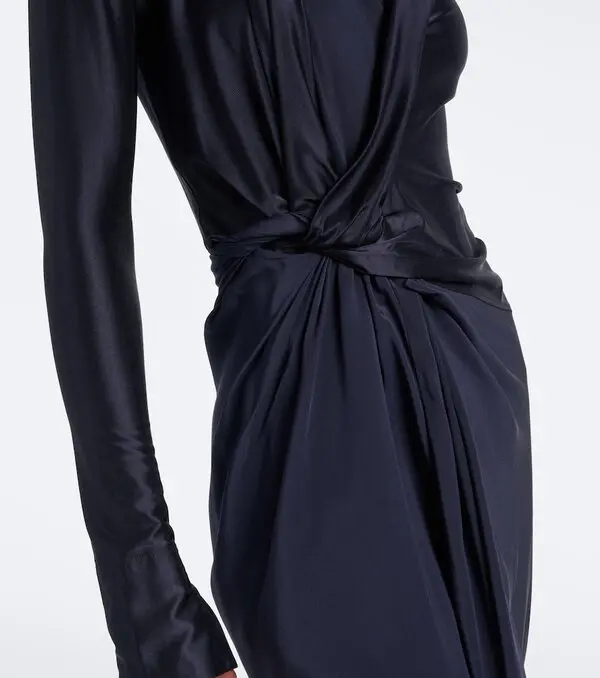 Victoria Beckham Lea Draped Silk-trimmed Jersey Maxi Dress