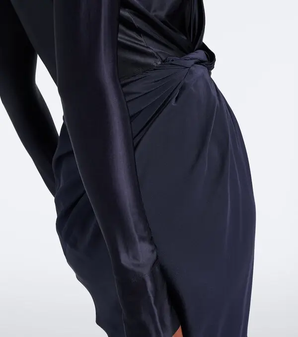 Victoria Beckham Lea Draped Silk-trimmed Jersey Maxi Dress