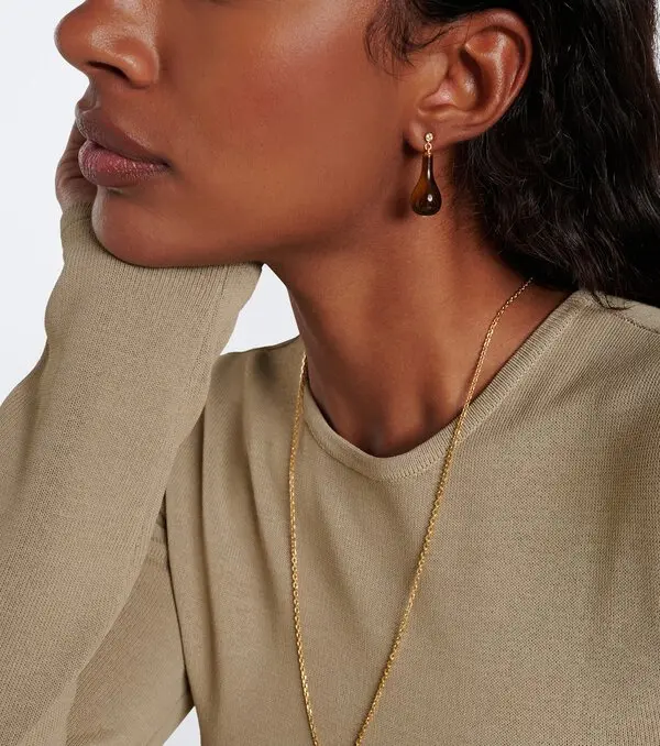 TOTEME Tiger's Eye Swarovski®-embellished Drop Earrings