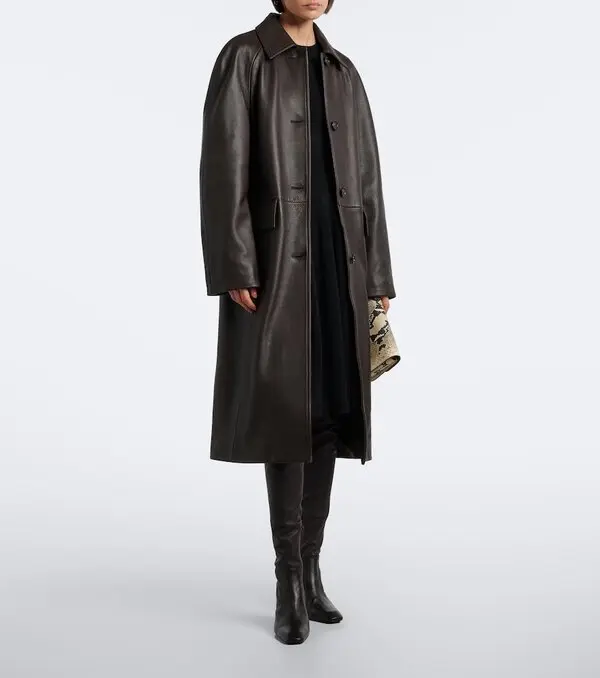 TOTEME Raglan Leather Coat