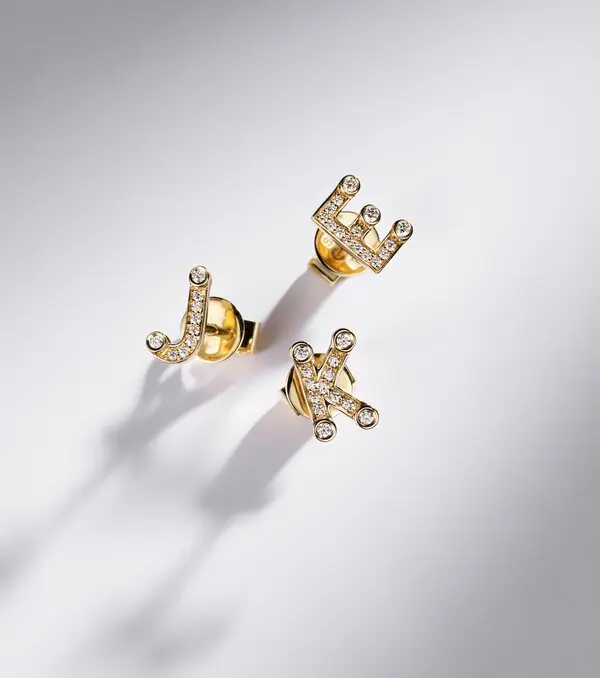 Sophie Bille Brahe Initial Petite K 18kt Single Earring With Diamonds