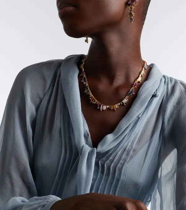 SUZANNE KALAN 18kt Necklace With Sapphires And Diamonds