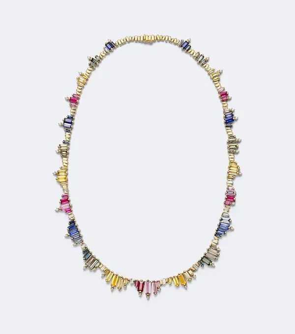 SUZANNE KALAN 18kt Necklace With Sapphires And Diamonds - Gold
