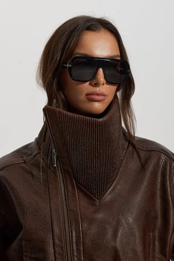Dsquared2 Rectangular Sunglasses With Silver Tone Temple Detail