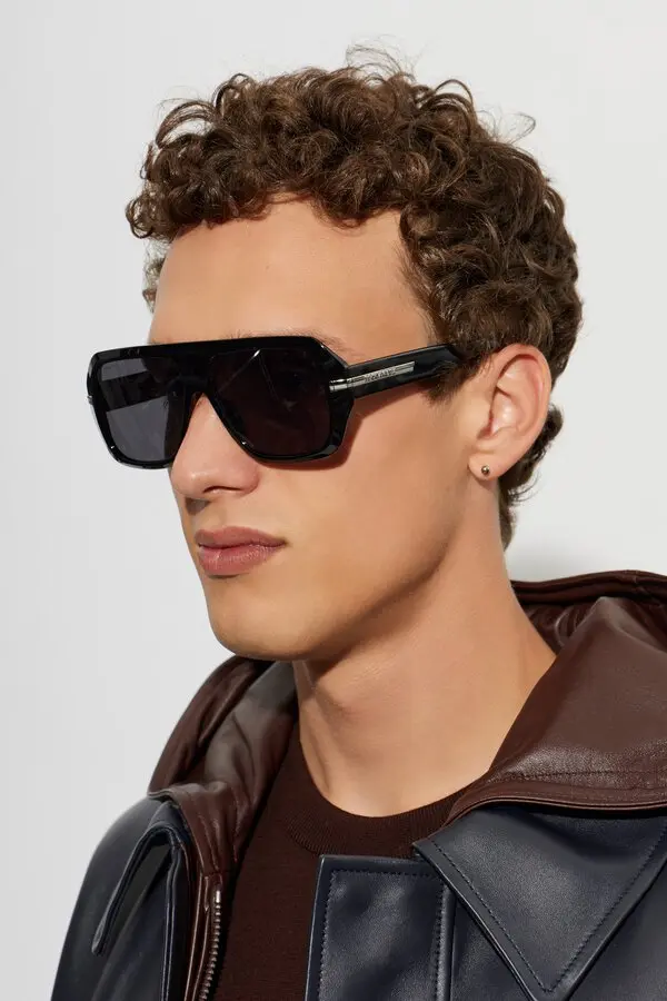 Dsquared2 Rectangular Sunglasses With Silver Tone Temple Detail
