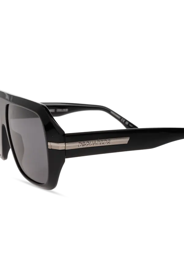 Dsquared2 Rectangular Sunglasses With Silver Tone Temple Detail