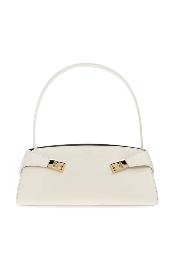 FERRAGAMO Leather Bag "hug - Cream