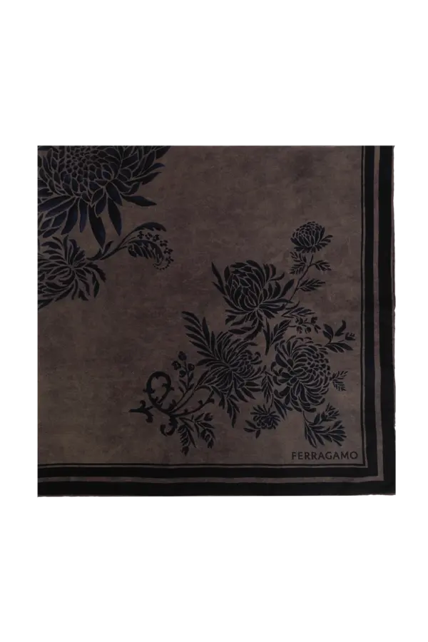FERRAGAMO Silk Scarf - Grey