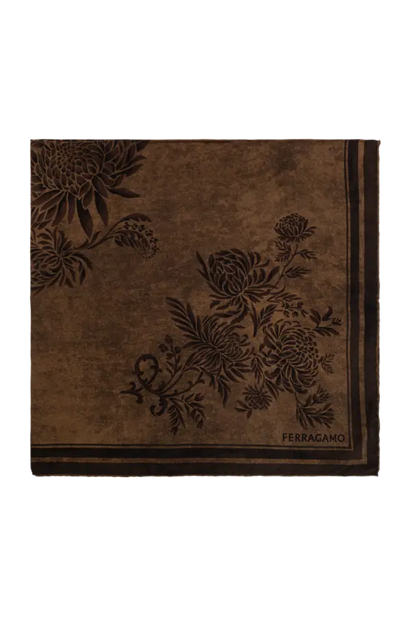 FERRAGAMO Silk Scarf - Brown