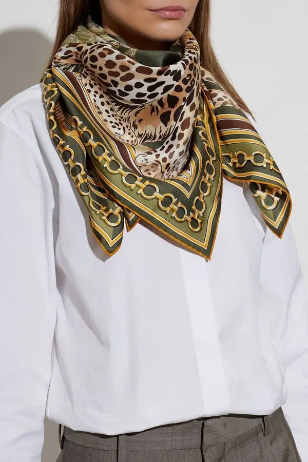 FERRAGAMO Silk Scarf - Green