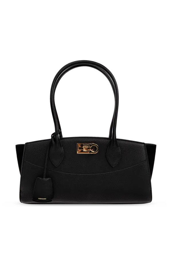 FERRAGAMO Leather Bag "studio Soft Medium - Black