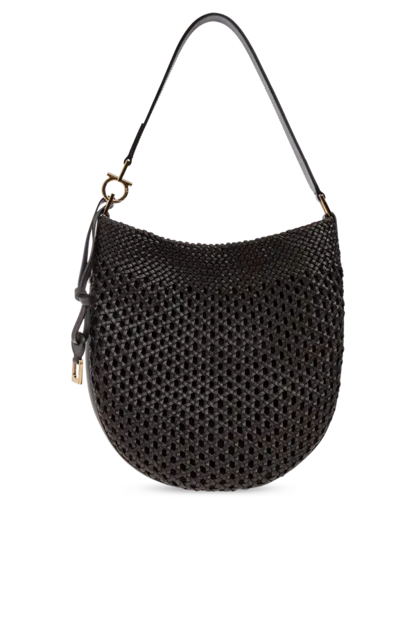 FERRAGAMO Leather "hobo Smile Medium" Bag - Brown