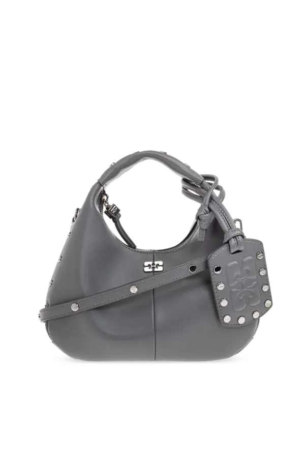 GANNI Eco Leather Bag Finished With Studs - Grey