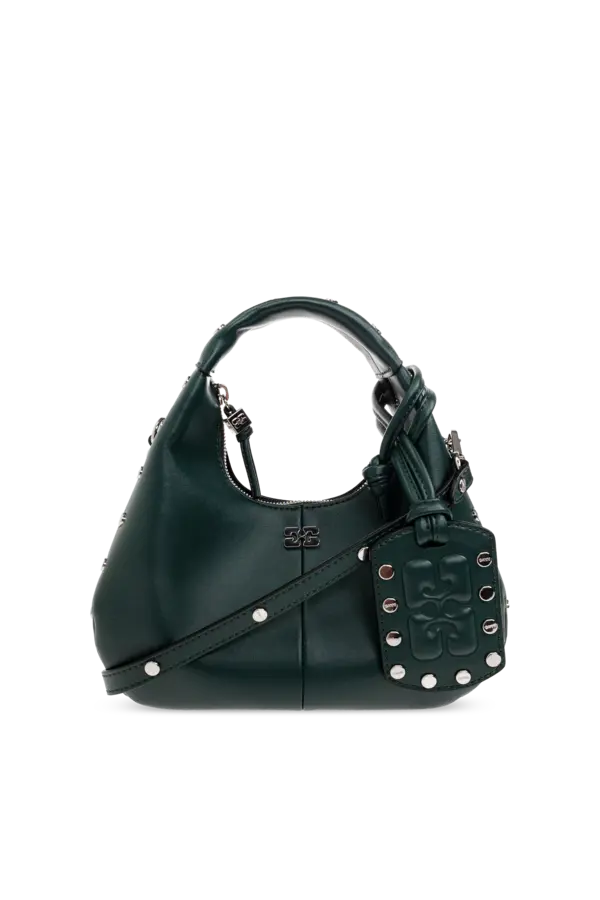 GANNI Eco Leather Bag Finished With Studs - Green