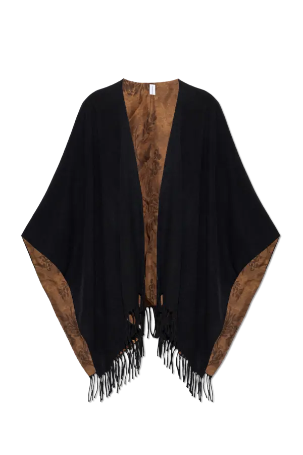 FERRAGAMO Double-sided Poncho With Fringes