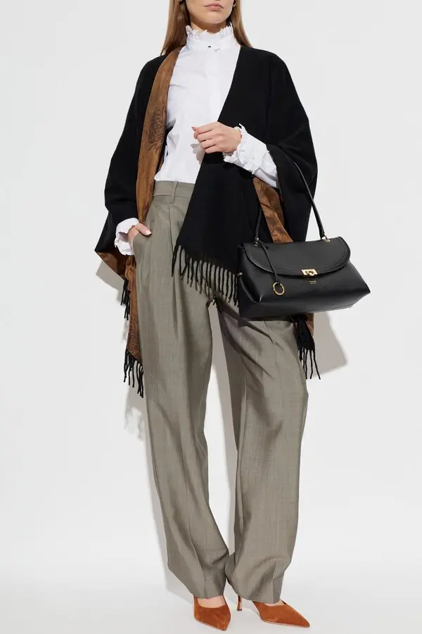 FERRAGAMO Double-sided Poncho With Fringes