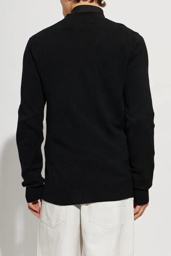 Play Comme Des Garcon Wool Cardigan With Logo Patch
