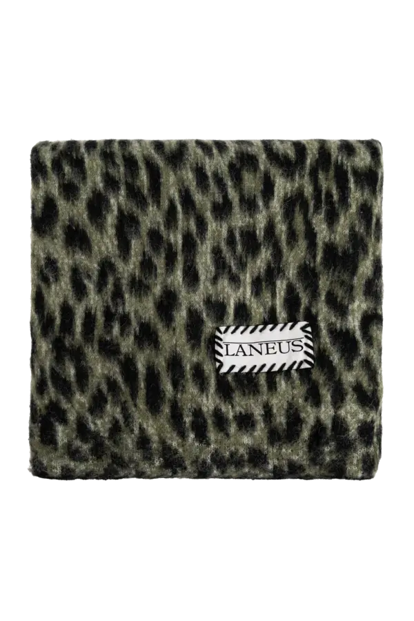 LANEUS Scarf With Animal Motif - Green